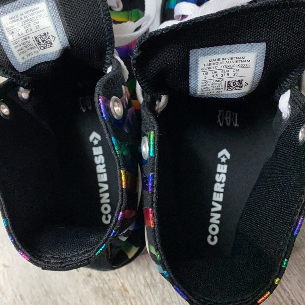 Converse Ctas Hi Rainbow Pride Foil 5 Junior - Gem